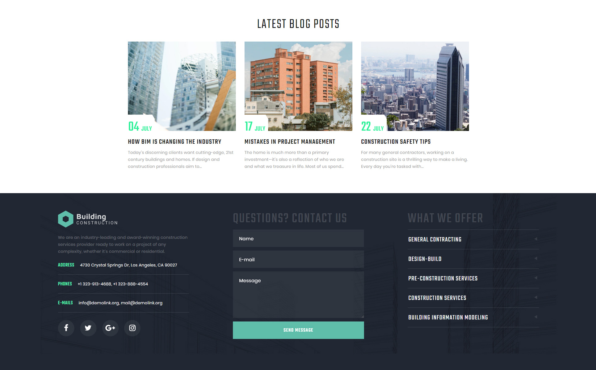 Free Landing Page HTML Template Download One Page Design